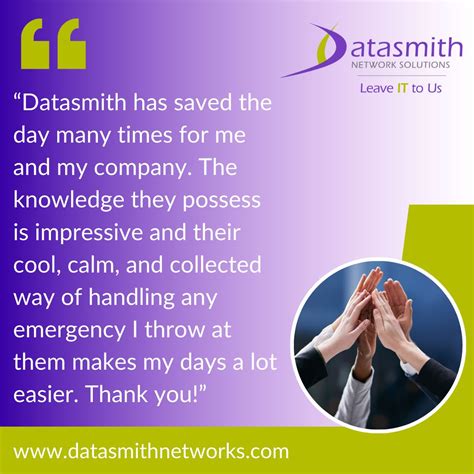 datasmith network solutions on linkedin datasmith testimonial
