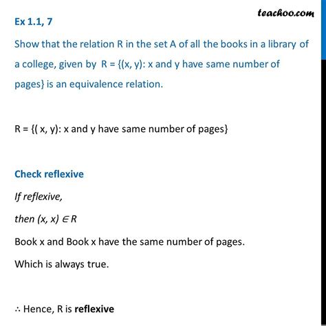 Ex 11 7 Relation R In Set A Of All Books In A Library