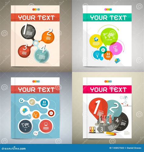 Book Covers Set Technology Magazine Designs Stock Vector