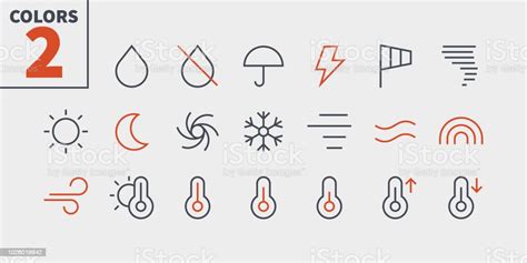 날씨 Ui 픽셀 완벽 한 잘 만들어진 벡터 선 아이콘 48 X 48 웹 그래픽 및 편집 가능한 획 애플 리 케이 션에 대 한 24 X 24 격자에 대 한 준비 간단한