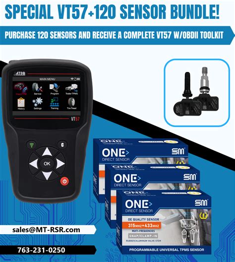 Ateq Vt57 And 120 Sensor Tpms Kit Universal Sensors Mt Rsr X Siming