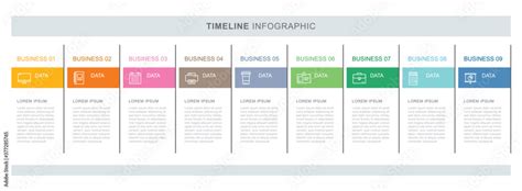 9 data infographics tab index template with thin line design vector