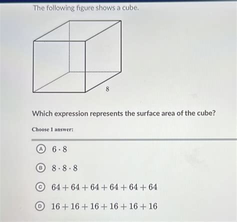 solved the following figure shows a cube which expression represents