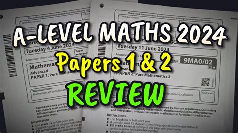 A-Level Maths Papers 1 and 2 Review 2024 - Edexcel - YouTube