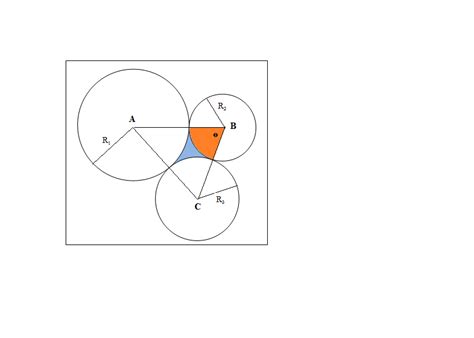 Geometry The Area Of The Region Bounded By Three Mutually Tangent Circles Mathematics Stack