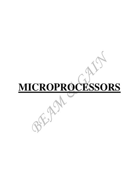 Microprocessors Pdf