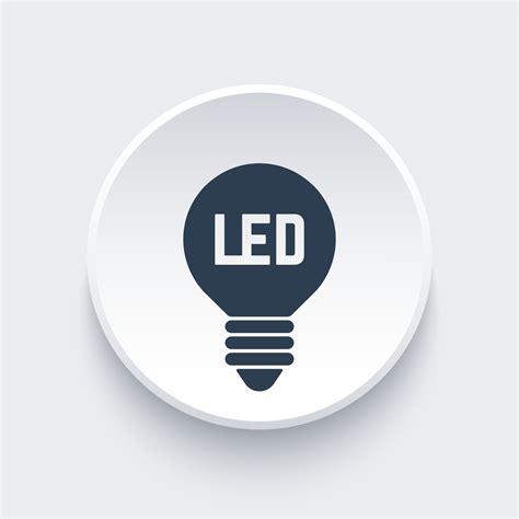 Led Light Bulb Icon On Round 3d Shape 12117235 Vector Art At Vecteezy