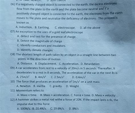 06 If A Negatively Charged Object Is Connected To The Earth The Excess