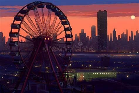 Futuristic Amusement Park Neural Network Ai Generated Stock Image
