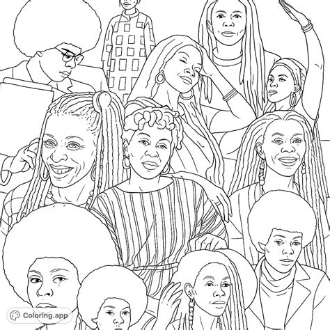 Assata Shakur Portrait Collage Coloringapp