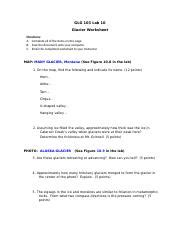 GLG103 Lab 10 Glaciers Worksheet Completed GLG 103 Lab 10 Glacier Worksheet Directions A