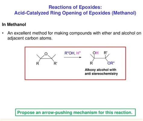 Solved Reactions Of Epoxides Acid Catalyzed Ring Opening Of
