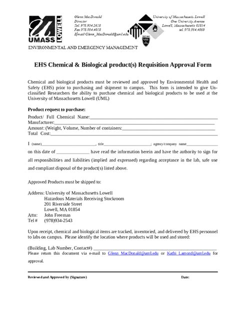 Ehs Chemical Biological Transfer Approval Doc Template Pdffiller