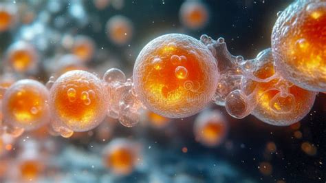 Abstract Visualization Of Golden Glowing Molecular Structures Floating