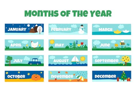 Months Of The Year Calendar Clipart