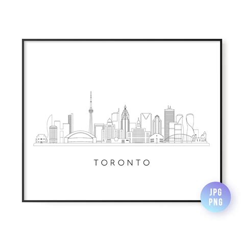 Toronto Skyline Print Toronto Canada Skyline Line Art Instant