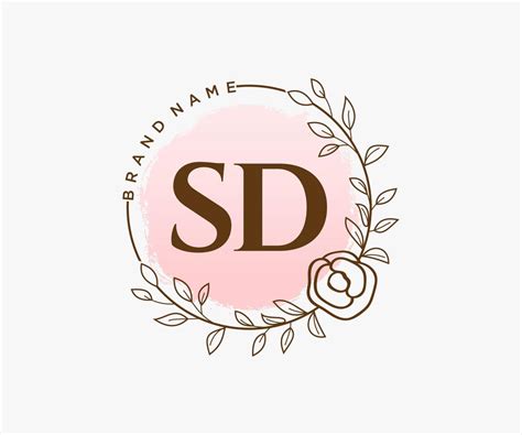 Initial Sd Feminine Logo Usable For Nature Salon Spa Cosmetic And