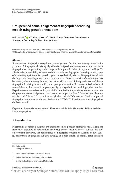 Unsupervised Domain Alignment Of Fingerprint Denoising Models Using Pseudo Annotations
