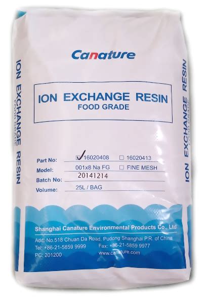 Сильнокислотный катионит Canature Na FG Ion exchange resin (25 л ...