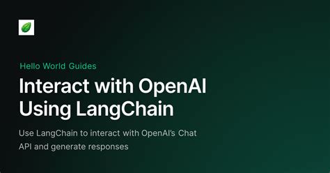 Interact With Openai Using Langchain Curious Mints