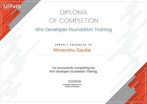 Completed Ui Path Rpa Developer Foundation Training Uipath Himanshu Gauba 16 Comments