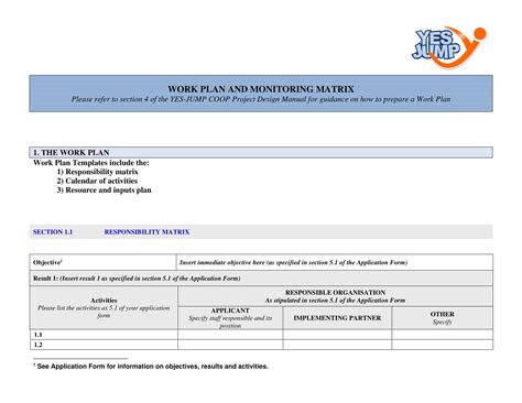 Free Printable Work Plan Templates Excel PDF Word
