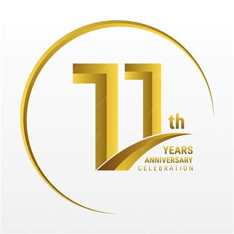 Premium Vector 11th Anniversary Logo Design With Golden Color And