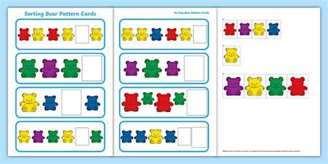 👉 Sorting Bear Pattern Cards Activity Twinkl Ks1