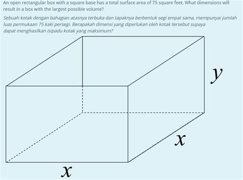 solved an open rectangular box with a square base has a