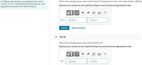 solved what is the average power output of the human