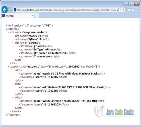 Solr Dismax Example Java Code Geeks