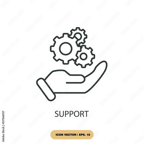 Support Icons Symbol Vector Elements For Infographic Web Stock Vector