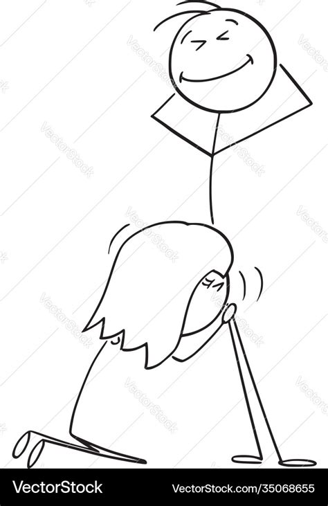 Vector Cartoon Illustration Of Kama Sutra Sex Pose Sexual Position Of🦏