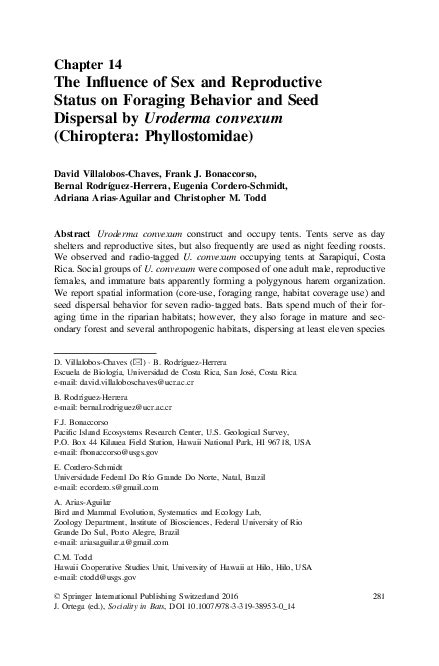 Pdf The Influence Of Sex And Reproductive Status On Foraging Behavior
