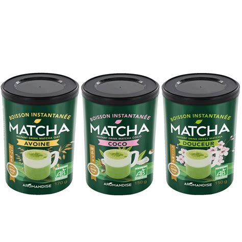 Pack Trio Boissons Matcha Matcha Douceur Matcha Latté Avoine Matcha Coco Aromandise