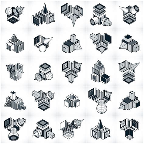 Premium Vector Different Engineering Constructions Collection Abstract Vectors Set