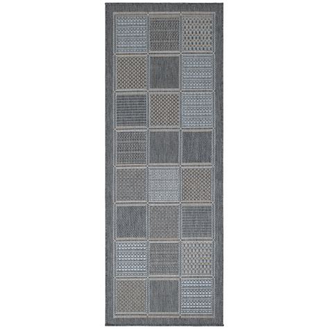 Ottomanson Jardin Boxes Design 3x7 Non Shedding Indooroutdoor Runner