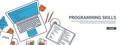Lined Programmingcoding Outline Flat Computing Vector Image