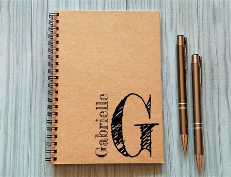 Personalized Notebook Custom Name Monogram 5 X 7 Etsy