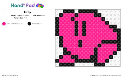 Kirby Fuse Bead Pattern Kandi Pad Kandi Patterns Fuse Bead Patterns Pony Bead Patterns Kirby Fuse Bead Pattern Kandi Pad Kandi Patterns Fuse Bead Patterns Pony Bead Patterns