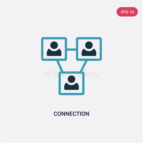 Two Color Connection Vector Icon From Strategy Concept Isolated Blue Connection Vector Sign