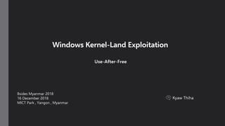Windows Kernel Land Exploitation Pdf Operating Systems Computer Software And Applications