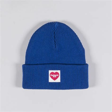 Carhartt Wip Mens Heart Logo Beanie Liberty Blue Watch Hat