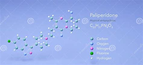 Paliperidone Molecule Molecular Structures Atypical Antipsychotic 3d Model Structural