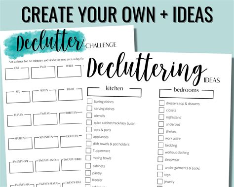 Declutter Challenge Printable Declutter Tracker Home Cleaning Etsy