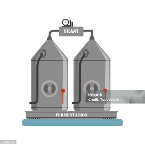 발효 작용 장비 흰색 배경에 와이너리 생산 과정 벡터 일러스트 레이 션 농장에 대한 스톡 벡터 아트 및 기타 이미지 농장