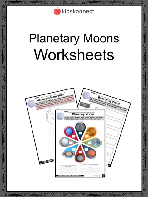 Planetary Moons Worksheets Kinds Of Moons Famous Examples