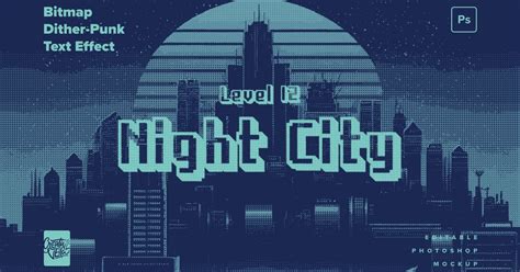 Bitmap Dither Text Effect Set Layer Styles Gradients Including