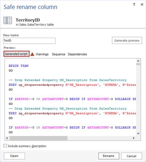 Cómo renombrar una columna sin romper su base de datos SQL