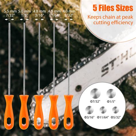File With Plastic Handle Chain Saw File Set Round 6 Pcs Chainsaw